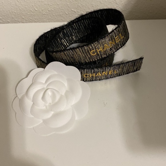 CHANEL | Accessories | Chanel White Camellia With Ribbon | Poshmark